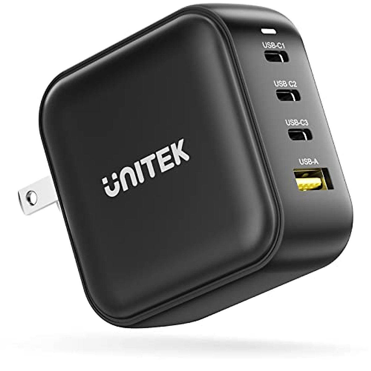 Unitek USB C Fast Charger - 100W PD Gan Block Charge Ultra Small 4 Port Wireless Type C & USB A Wall Charger Compact Travel Power Adapter Super Quick for Ipad iPhone Samsung MacBook Laptop