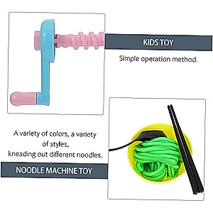 HOMSFOU 1 Set Early Colored Education of Cartoon Clay Creations Plasticine Noodle Interesting with Comes Toy Dough Maker Machine Model Tins Kid Child Kitchen Educational Funny Party