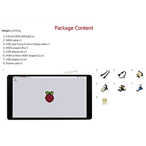 5.5 inch HDMI AMOLED Display with Toughened Glass Cover 1920x1080 Capacitive Touch HDMI Interface Supports Mini PC Raspberry Pi 4 3 2 1 Model B B+ A+ Computer Monitor @XYGStudy