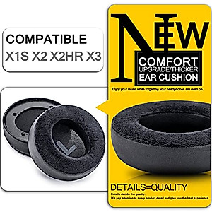 Sixsop Replacement Earpads for Fidelio X2HR X1S X2 X3 Over-Ear Headphones Hybrid (PU/Velour)