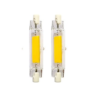 Qixivcom 2 Packs 78mm 10W R7S LED Bulbs LED COB Light 100W Halogen Equivalent J Type T3 120V R7S Dimmable Daylight White 6500K Double Ended R7S LED J78 Flood Light Landscape Lights Lamp Work Lighting