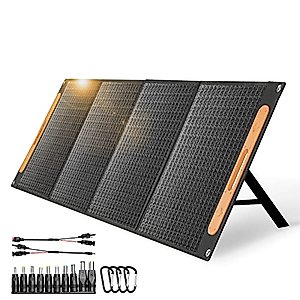 Raddy SP200 Foldable Solar Panel 200 Watt 18V Solar Charger Kit with MC4/USB/DC Outputs, High Efficiency Waterproof Solar Panels Compatible with Solar Generator, Laptops for Home, Outdoor Van Camping