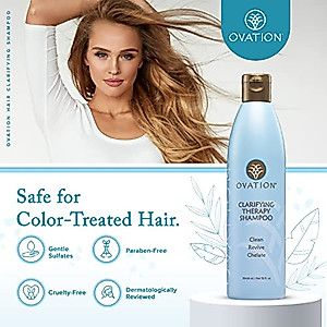 Ovation Clarifying Shampoo - For Healthier and Better Looking Hair. Safe for Color Treated Hair. Dermatologist Reviewed. Cruelty Free and No Parabens. Made in the USA.