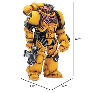 HUAXI DARK SOURCE(HAINAN)TECH JOYTOY 40K Imperial Fists INTERCSSRS Brother SEVITO 1/18 FIG, Multicolor