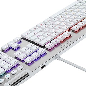 Logitech G815 LIGHTSYNC Full-Size Wired Mechanical GL Tactile Switch Gaming Keyboard - White (Renewed)