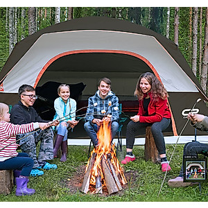 CAMPROS CP Tent 6 Person-Camping-Tents, Waterproof Windproof Family Dome Tent with Top Rainfly, Large Mesh Windows, Double Layer, Easy Set Up, Portable with Carry Bag - Brown