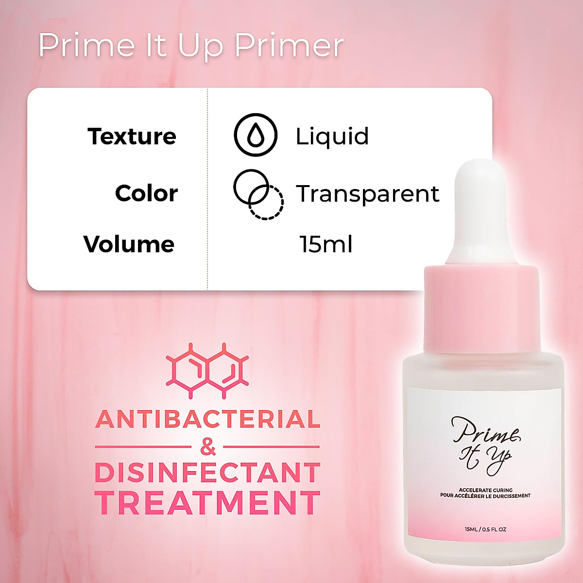 LLBA Eyelash Extension Primer 15 ML - Increase Adhesive Bonding Power | Easily Removes Proteins and Oils/Oil Free/Longer Extension Retention (Prime it up) (Packaging May Vary)