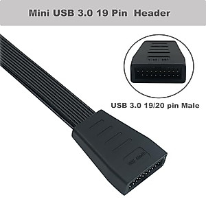 COMeap (2-Pack) USB 3.0 Header Extension Cable, Small Mini USB 3.0 19/20 Pin Internal Adapter for Motherboard 5.9-inch (15cm)