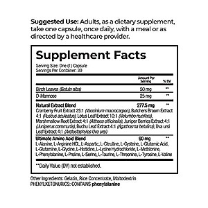 Ultranol Total Bladder Support - Natural Cranberry Supplement for Urinary Health, Overactive Bladder Control, Incontinence - Reduces Leaks and Urgency - 1 Bottle - 30 Capsules