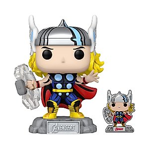 Funko Pop! & Pin: The Avengers: Earth's Mightiest Heroes - 60th Anniversary, Thor with Pin, Amazon Exclusive