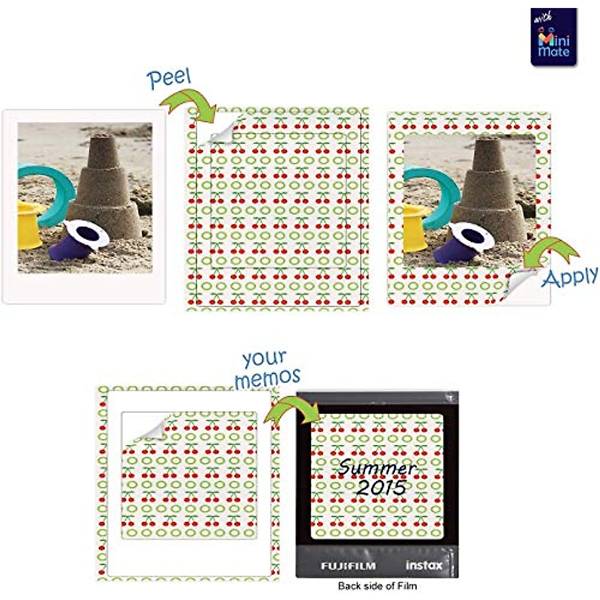 Fujifilm Instax Square Instant Film (3 Pack, 60 Sheets) 5 Plastic Desk Frames + 10 Paper Frames Plus 60 Border Frames
