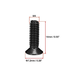 uxcell M4 x 14mm Phillips Screw Fastener Black for Laptop PC TV Fan Switch 200pcs