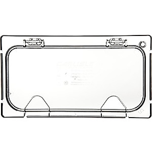 Carlisle FoodService Products CM10279Z07 Coldmaster EZ Access Lid with Notch, 1/3 Size, 0.9" Height, 13" Width, 7" Length, Polycarbonate (PC), Clear (Pack of 2)