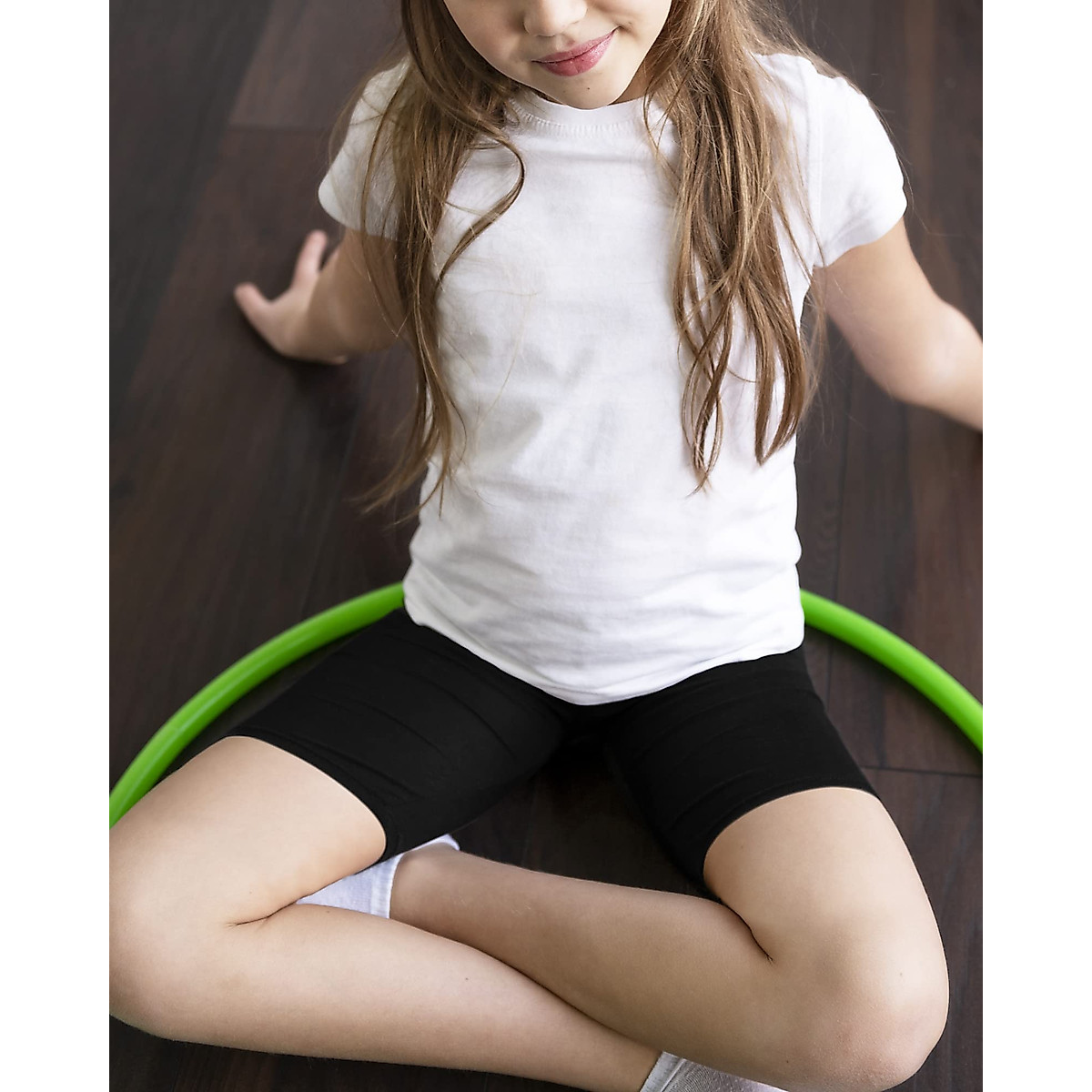 Auranso Girls Bike Shorts Dance Breathable and Safety Biker Under Dress Shorts Black 9-10 Years