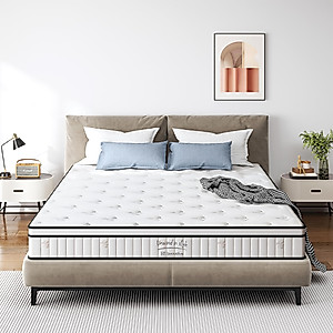 SogesSleep Full Size Mattress, 10 Inch Hybrid Full Size Mattress in a Box, Individual Pocket Spring Bed Mattress, Medium Firm Mattress for Pressure Relief, Strong Edge Support, CertiPUR-US