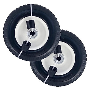 8" Inch Jungle Jim's 2.50-4" Flat Free All Purpose Tires - for Generator, Wagon, Hand Truck, Dolly, Utility Cart Tire on Wheel Assembly