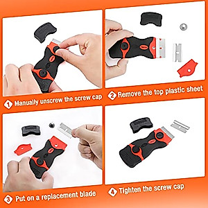 ValueMax 2-Pack Razor Blade Scrapers with 10Pcs Plastic Blades, 10Pcs Metal Blades and 3-Pack Plastic Putty Knives, Cleaning Razor Scraper Remover Tool for Decals, Stickers, Labels, Caulk, Paint