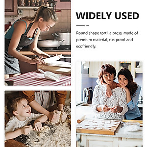 MUCKLILY Tortilla Press, Tortilla and Roti Maker, 8 Inch Dough Press Quesadilla Maker Pizza Press Roti Press Masa Roti Maker Chapati Maker for Flour Tortilla Grey