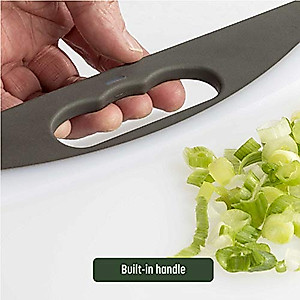 Goodful Cutting Board (3 Piece Set)- Non-Slip Edges, Easy Grip Handles, Made without BPA, Non-Porous, Dishwasher Safe, Multiple Sizes, Charcoal Gray