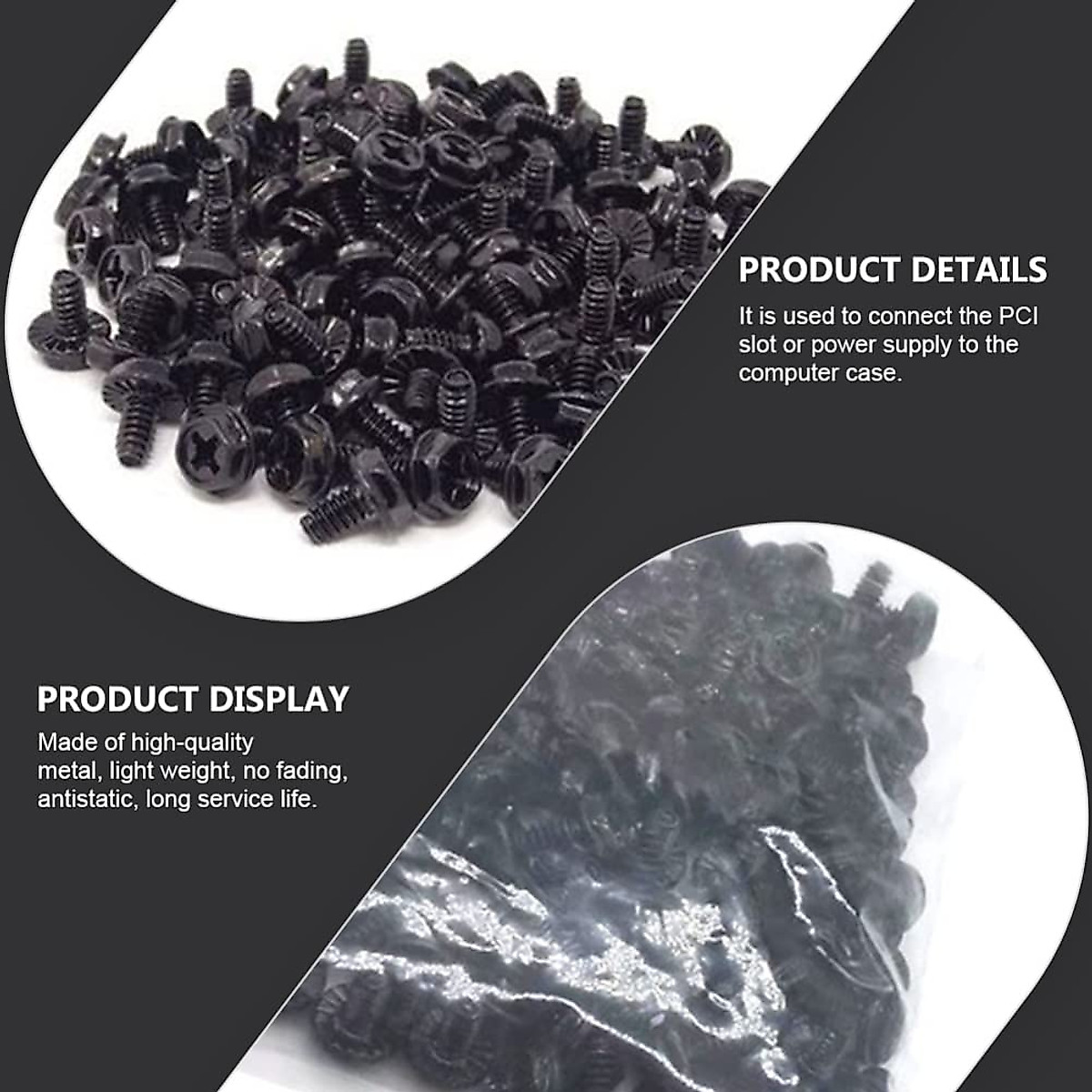 300 Pcs Pci Screw Computer Accessory Pci Slot Screw Fastener for Repairing Screw for Power Supply Round Head Replacement Screw Computer Case Fastener Computer Part Computer Supply