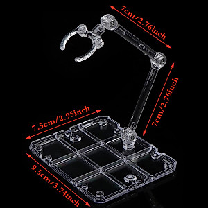 LotCow 4 Pcs Action Figure Display Stands Adjustable Action Figure Display Holder Base Sturdy Base Clear Doll Model Support Stand for 6 inch Action Figures