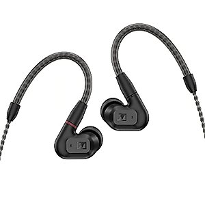 Sennheiser IE 200 In-Ear Audiophile Headphones - TrueResponse Transducers for Neutral Sound, Impactful Bass, Detachable Braided Cable with Flexible Ear Hooks - Black
