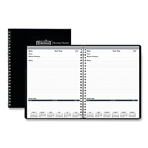 2024 House of Doolittle 11 x 8.5 Recycled Meeting Note Planner, Black Cover (HOD583992)
