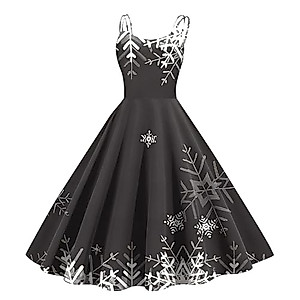 UQRZAU Formal Wedding Guest Dress, Womens Winter Fashion Christmas Printed Sexy Strapless Gothic Cocktail Dress Punk, Vintage Dresses for Women Light Blue Dress Purple Dresses Casual (L, Dark Gray)