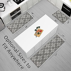 Villsure Kitchen Rugs and Mats, Non Skid Kitchen Runner Rug Absorbent Resist Dirt Kitchen Floor Mat Comfort Standing Mat Made of 100% Polypropylene Machine Washable