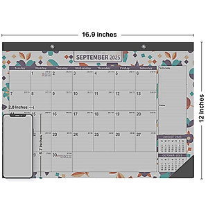 2023-2024 Large Desk Calendar 2023 (January 2023-June 2024), Big Monthly Wall Calendar with Plastic Cover: 17"x12", 18 Months Academic Year Desk Pad Calendars with Planner Stickers