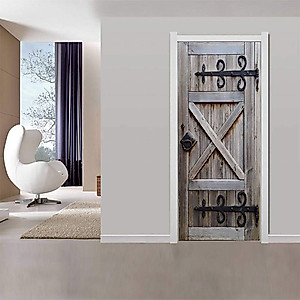 YIZUNNU 3D Door Stickers Decal Vinyl Mural Art Sticker Self Adhesive Contact Paper Peel and Stick Removable Wallpaper Wall Decal,30.3x78.7 Inch