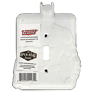 Open Road Brands DC Comics Justice League Batman Embossed Metal Wall Light Switch Plate - Batman Switch Plate Decoration for Bedroom or Man Cave