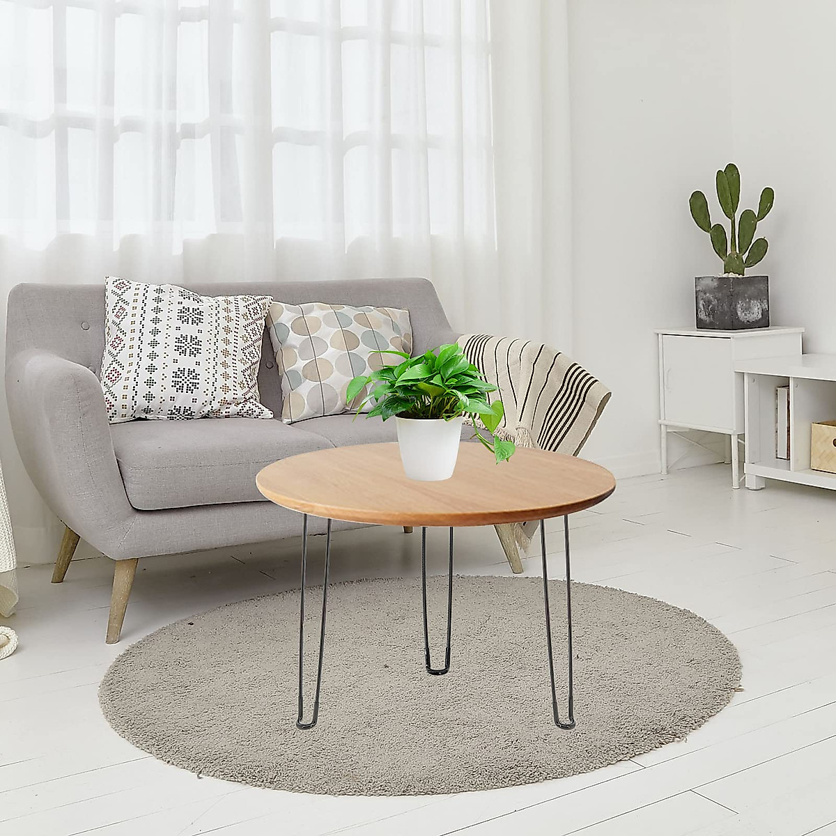 Foldable Hairpin Leg, 16" Metal Folding Table Legs, Heavy Duty Black Furniture Legs for Bench, Coffee Table, Laptop, Mini Computer Desk with Mounting Screw