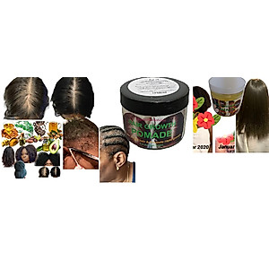 Organic Hair Solution-Hair Growth Pomade Grease with Peppermint-Mango Butter-Tea Tree - Argan- Jojoba seed- Avocado- Castor oil- For Scalp and Hair-For Stronger, Thicker Longer Hair-NOURISH & STRENGTH