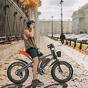 JANSNO Electric Bike 20" x 4.0 Electric Bike for Adults with 750W Brushless Motor, 48V 12.8Ah Removable Battery, 7-Speed Transmission UL Certified