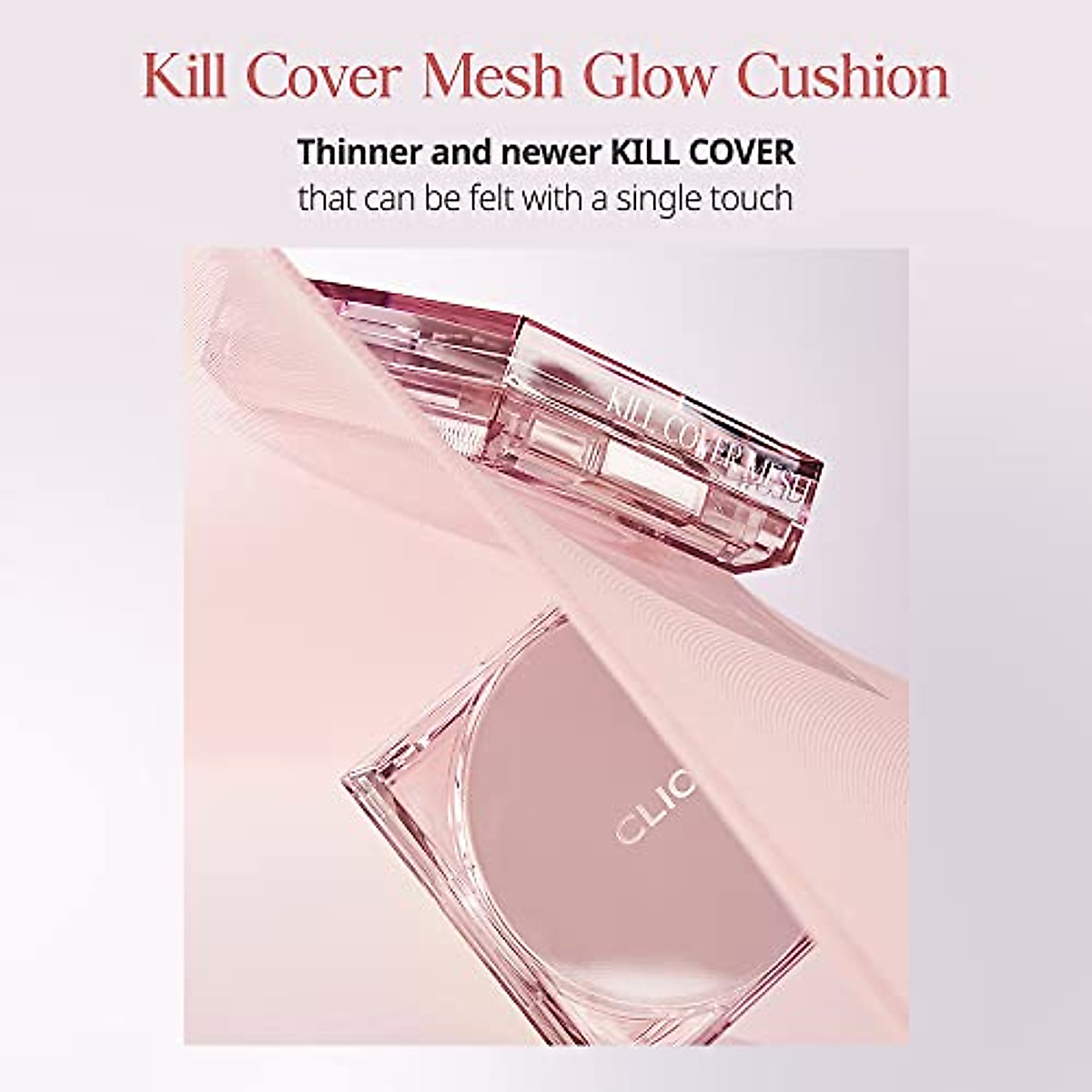 CLIO Kill Cover Mesh Glow Cushion Refill Included (15g*2, 4 GINGER) - Foundation Cushion, Korean Cushion, Glowy Skin Makeup