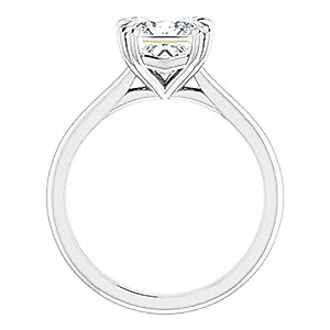 925 Silver, 10K/14K/18K Solid Gold Moissanite Engagement Ring, 2.5 CT Princess Cut Handmade Solitaire Ring, Diamond Wedding Ring for Women/Her Anniversary Propose Gifts, VVS1 Colorless