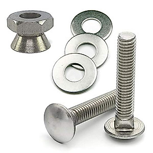 Stainless Steel Sign Mounting Hardware Carriage Bolt with Security Nuts Kit 5/16"-18 x 2" for U Channel Post - 48 Pieces