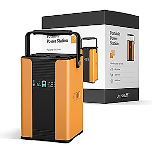Portable Power Station 300W - Indoor & Outdoor Battery Powered Outlet with AC, Car, and USB C Recharging - Small Power Generator - 115v AC, 12v DC, and USB Outlets