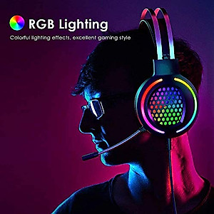 4-in-1 Gaming Keyboard Mouse Combo,87 Keys Rainbow Mechanical Keyboard,RGB 12000 DPI Lightweight Pink Gaming Mouse with Honeycomb Shell,3.5mm Gaming Stereo Headset for PC Laptop Computer