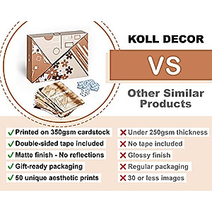 KOLL DECOR Beige Wall Collage kit Boho - 50 Set 4''x6'' Prints Aesthetic Wall Collage Kit Beige Room Decoration Tezza Collage Kit Wall Decor for Teen Girls
