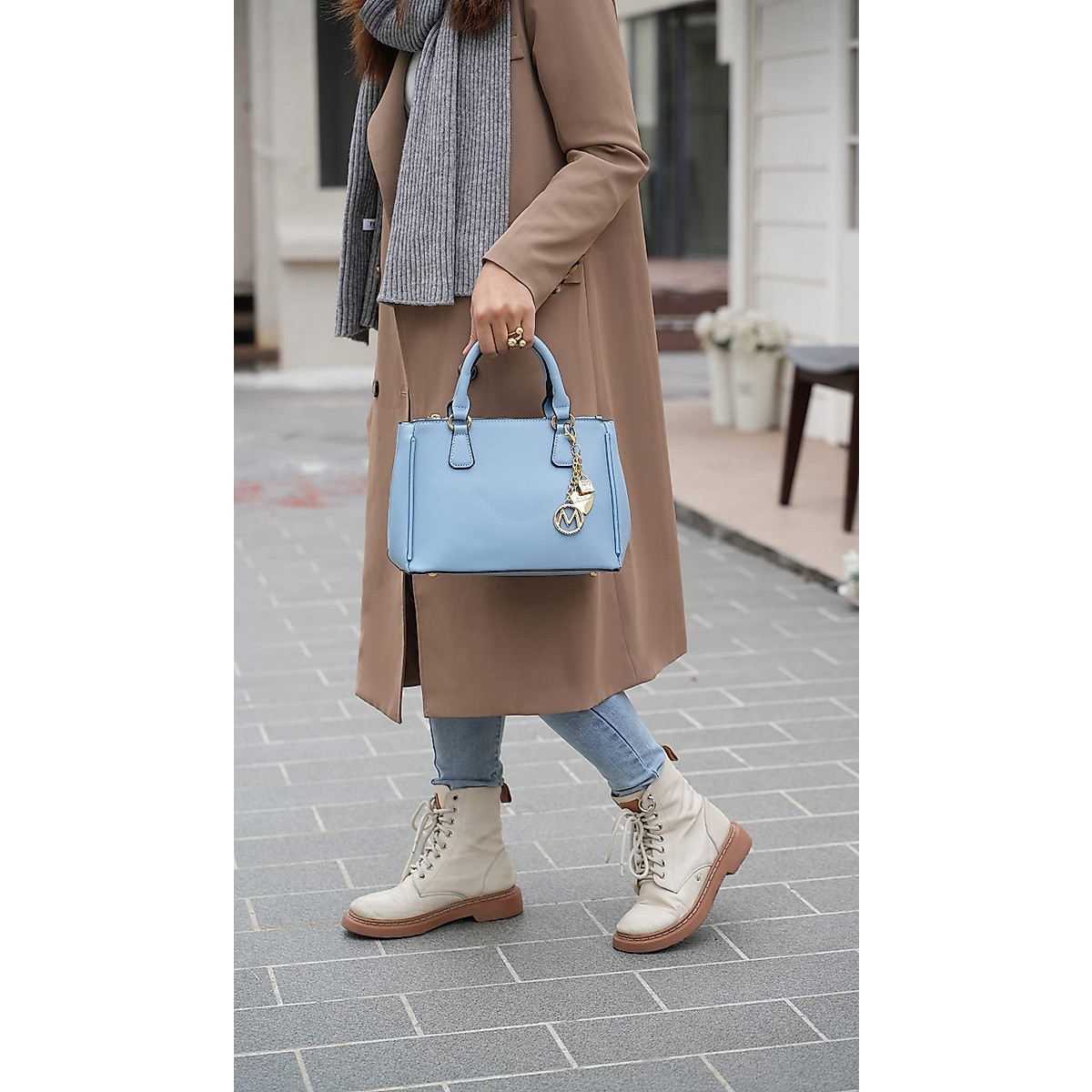 MKF Collection Satchel Bags for Women With Wristlet Wallet, Vegan Leather Shoulder Pocketbook Handbag Purse