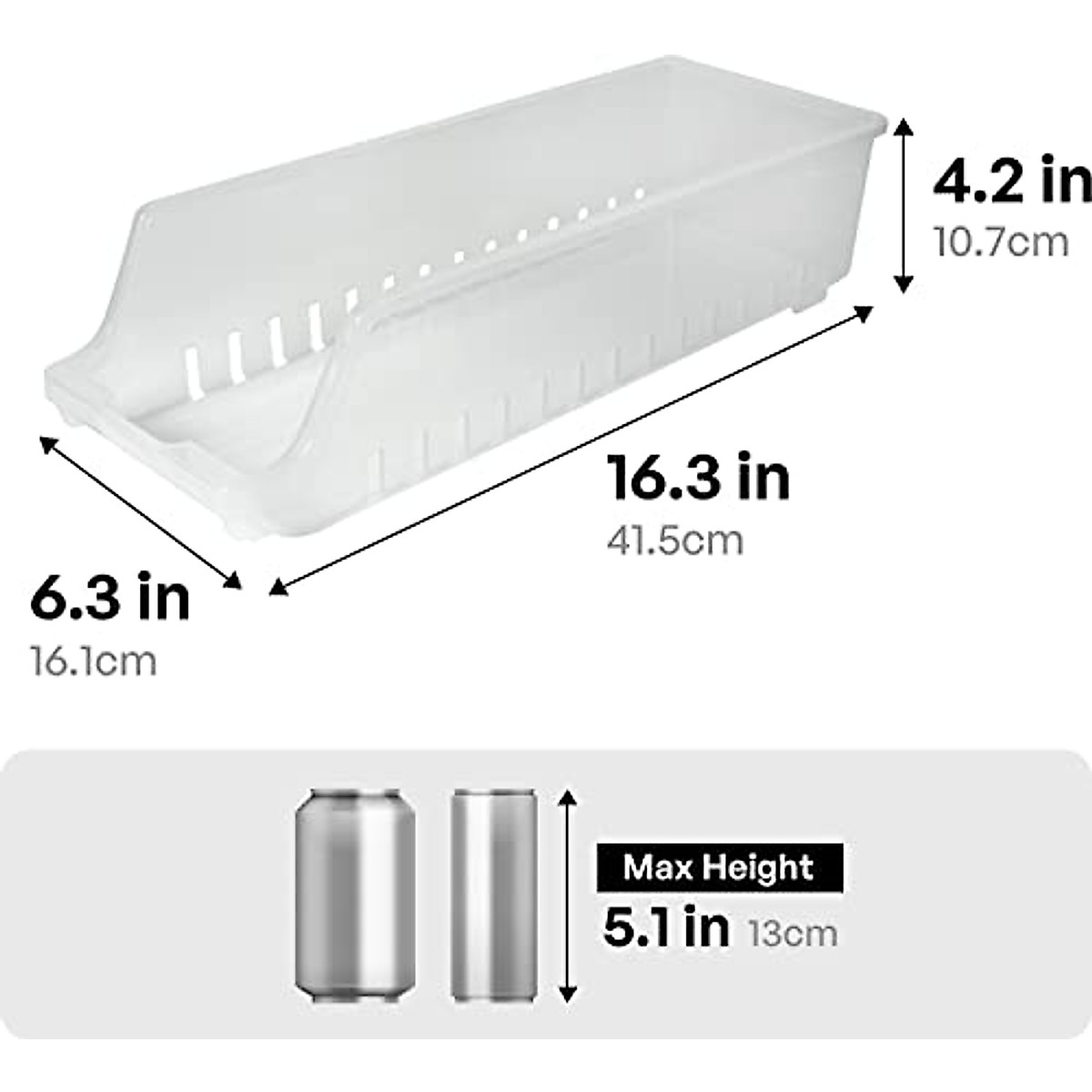 carrotez Soda Can Organizer 11-12 Standard Cans, Beverage Organizer for Refrigerator Pantry Freezer Kitchen Organization and Storage, Beverage Soda Dispenser Plastic BPA Free Storage Rack