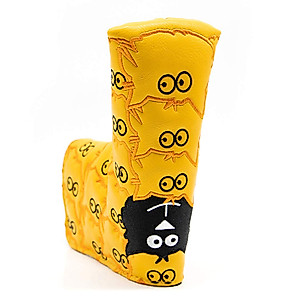 Barudan Golf Putter Cover Blade Putter Cover Golf Club Headcover Magnetic for Scotty Cameron Select Newport 2 Yellow Synthetic Leather Thick for Golfer Protect Golf Clubs Protector for Men Kids
