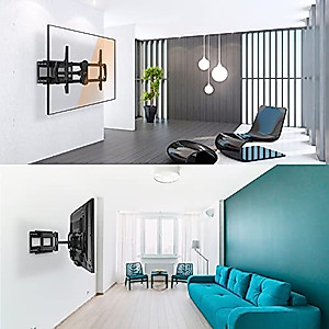 ELIVED TV Wall Mount, for Most 37-75Inch Flat Screen TVs, Swivel and Tilt Full Motion TV Mount Bracket with Articulating Arms, Max VESA 600x400mm, 100 lbs. Loading, 8"-16" Wood Studs