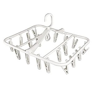 Foyer Nuage Plastic PP Drying Hanger, Anti-Rusty Drying Rack for Clothes, Socks, Lingeries, Delicates, Drying Hanger with 20 Clips for Baby Clothes, Towels