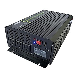KRXNY 1000W Power Inverter Pure Sine Wave 24V DC to 120V AC 60HZ with USB LCD Display for Car/Off Grid Solar