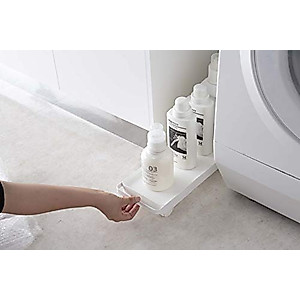 YAMAZAKI Home Rolling Cart Flat Dolly Wheels | Steel | Toilet Paper Stocker, One Size, White