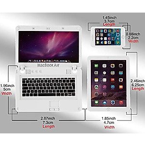 ebuddy 3 PCS Dollhouse Mini Metal Laptop Tablet Cell Phone for 1/6 1/12 Miniatures Play Set