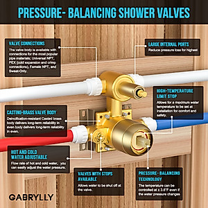 GABRYLLY Shower System, Shower Faucet Set Complete with High Pressure 8" Rain Shower head and Handheld Shower Set, Wall Mounted Rainfall Shower Fixtures with Valve and Diverter, Brushed Nickel